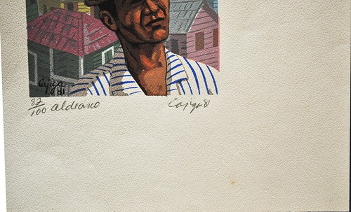 Luis Cajiga 1981 signed 3 vintage serigraphs "Aldeano"& family Puerto ...