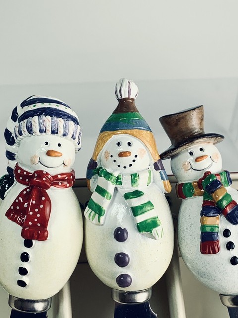 ONEIDA Debbie Taylor-kerman Snowmates 3 Snowman Cheese Butter Spreaders ...