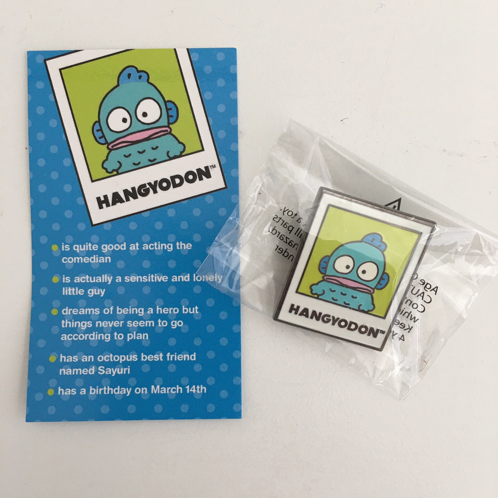 New Sanrio Friend of the Month Pin Hangyodon w/Story Card MARCH ‘2017 ...