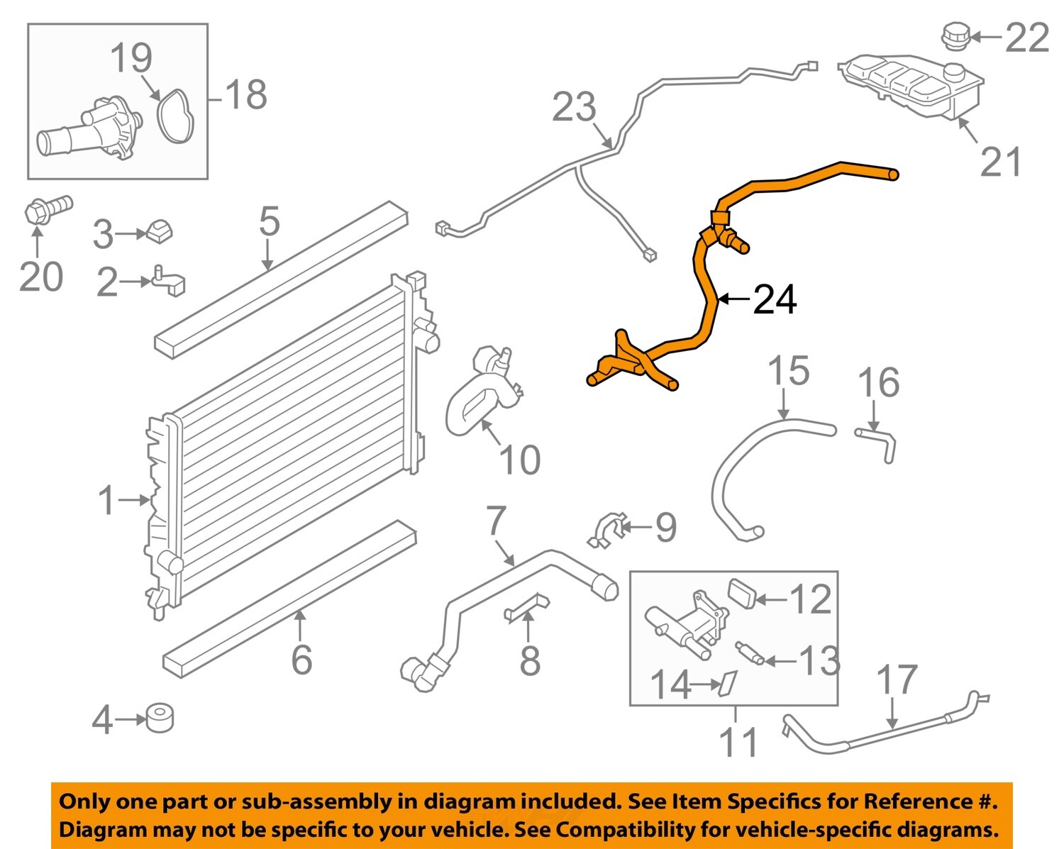 FORD OEM 13-16 Escape Cooling Radiator Components-Reservoir Hose ...