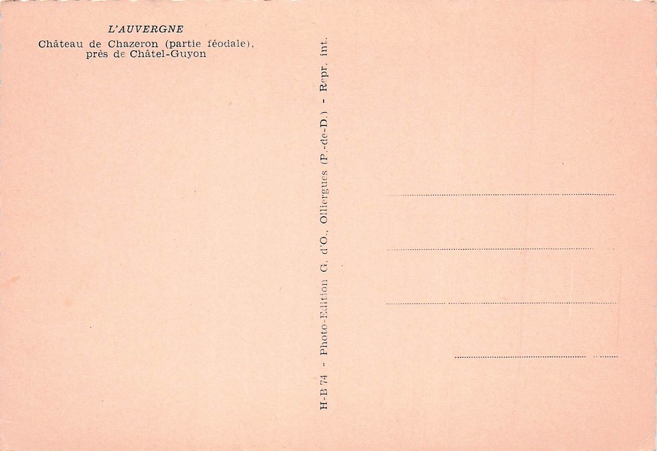 63 CHATEL GUYON CHATEAU DE CHAZERON | eBay UK