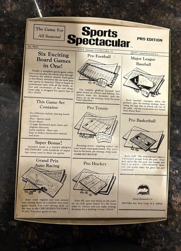 Vintage Sports Spectacular Board Game Six Sports in One Complete 1977 ...