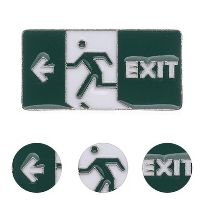 Funny Pins for Jackets Emergency Exit Sign Coat Brooch Aesthetic | eBay ...