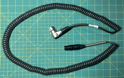 Microphone coiled cable, female 4 pin 90-degree XLR to female 4 pin XLR ...