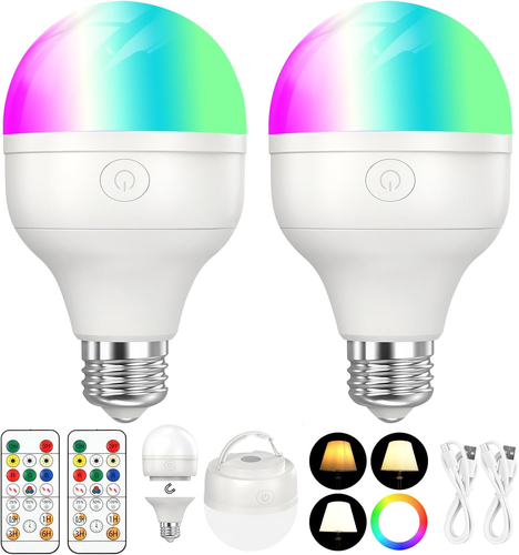 2 Pezzi Lampadine Colorate Led,E27 Lampadine Led a Colori Dimmerabile ...