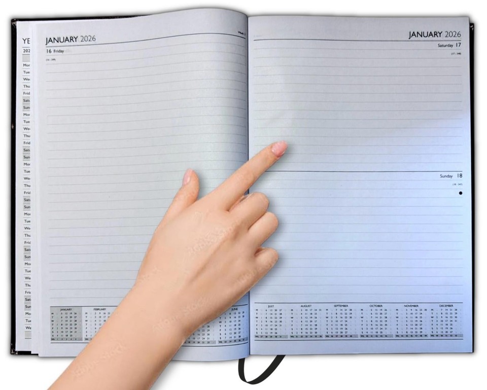 2026 A4 A5 A6 Day to Page / Week To View Diary Full Year Planner Desk ...