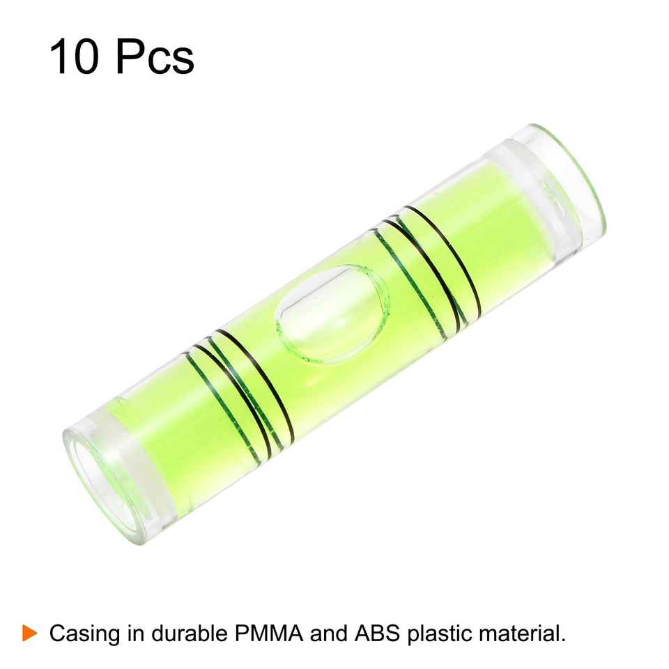 10pcs Cylindrical Bubble Level 9.5x40mm Mini Bullseye Spirit Levels ...