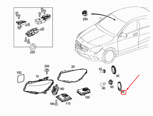 NEU MERCEDES-BENZ A W176 VORNE LINKS LED LED LIGHT CONTROL UNIT ...