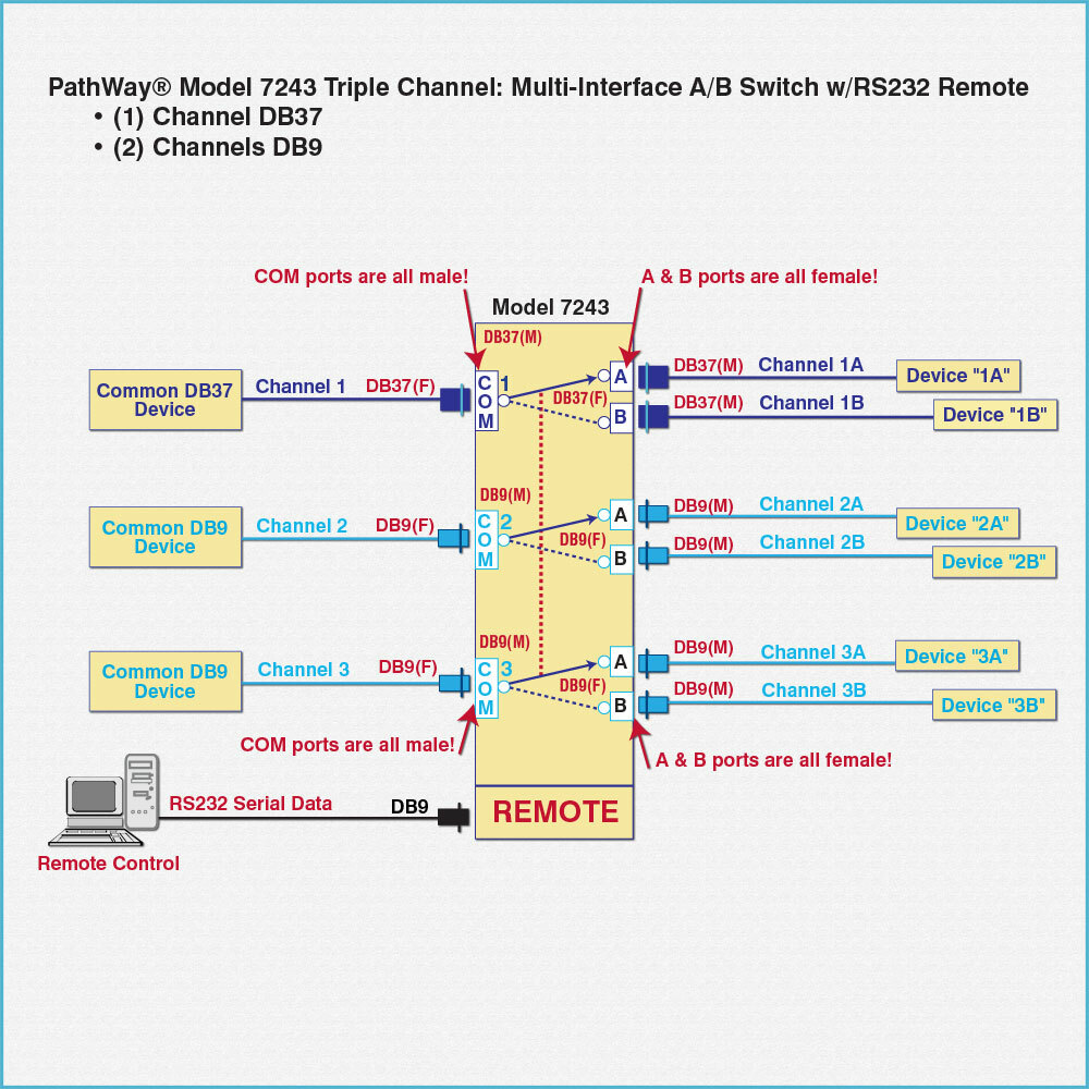 Electro Standards Lab Model 7243 3-Channel, Multi-Interfaced DB37/DB9 A ...