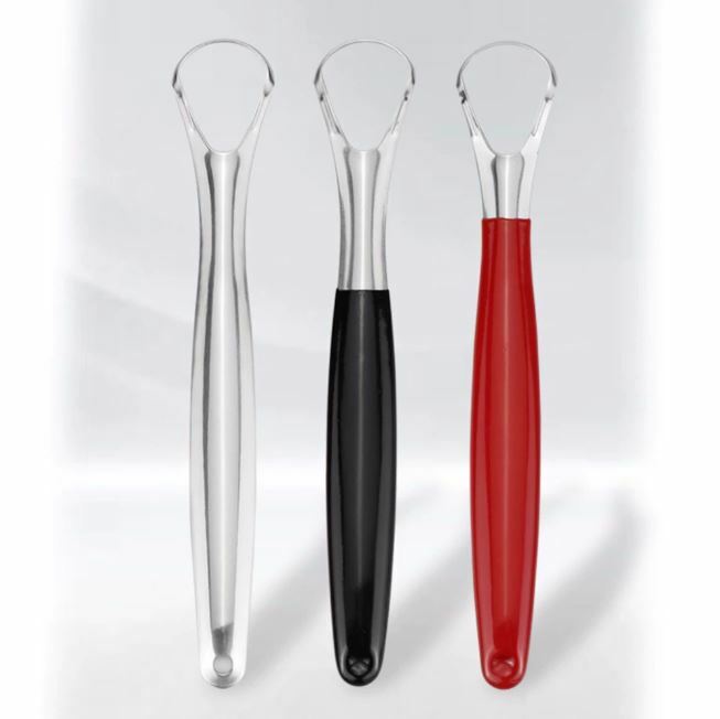 Wiederverwendbar Zungenbürste Zungenschaber Zungenreiniger Edelstahl ...