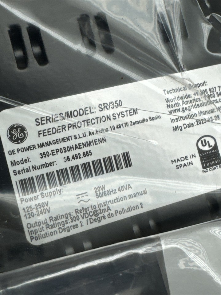 GE MULTILIN 350 FEEDER PROTECTION SYSTEM 350-EP0S0HAENM1ENN | eBay