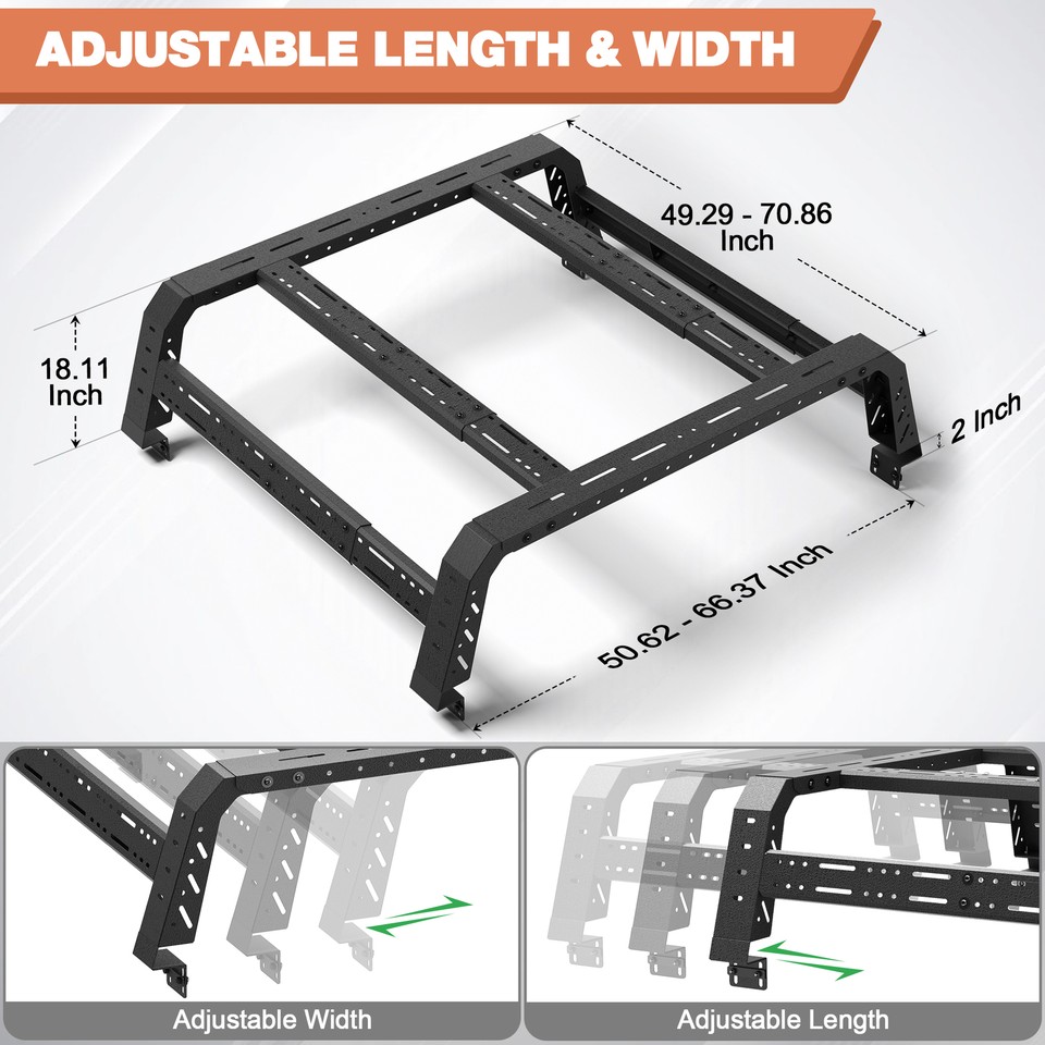 Overland Racks W/Bed Rails Cargo Carrier For Toyota Tundra/Nissan ...