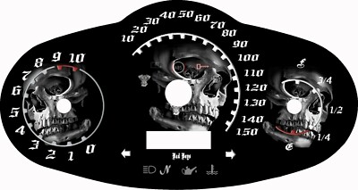 Harley Davidson V Rod VRSCF Custom Faceplate 09-18 Gray Skull KM/H or ...