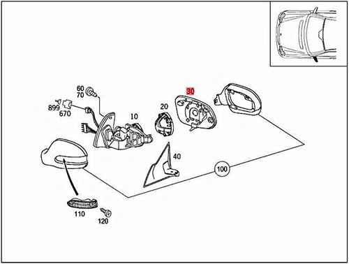 Genuine MERCEDES A209 C209 R230 CLK C209 Mirror glass 2308100521 | eBay