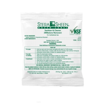 STERA-SHEEN GREEN 2OZ Packet ,Commercial kitchen santiser , taylor ...