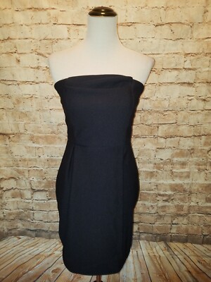 Modcloth Fold Faithful strapless Navy Texture Dress NWOT M Mystic Party ...
