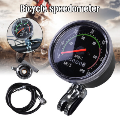 Bicycle Bike Speedometer Analog Mechanical Odometer Riding Cycling ...