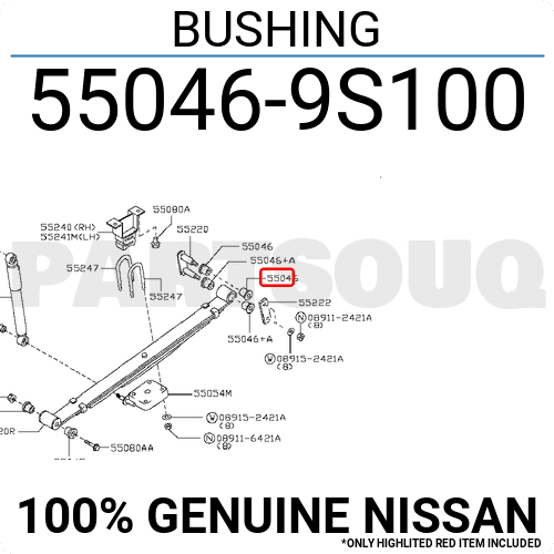 550469S100 Genuine Nissan BUSHING 55046-9S100 for sale online | eBay