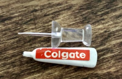 RARE ! Dollhouse Miniatures Colgate Toothpaste Tube 1:12 Metal VINTAGE ...