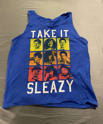 Take It Sleazy Blue Tank Top Workaholics Medium 2013 Retro | eBay