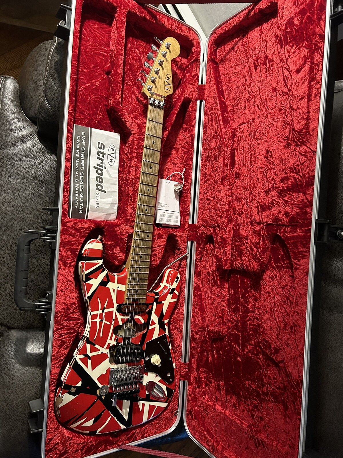 EVH Striped Series Red/white/black Modified Frankenstrat | eBay
