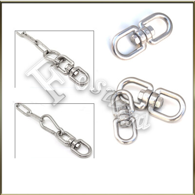 EYE SWIVEL RING DOG LEADS ANTI TANGLE HOOKS BOAT ROPE CHAIN 304 ...