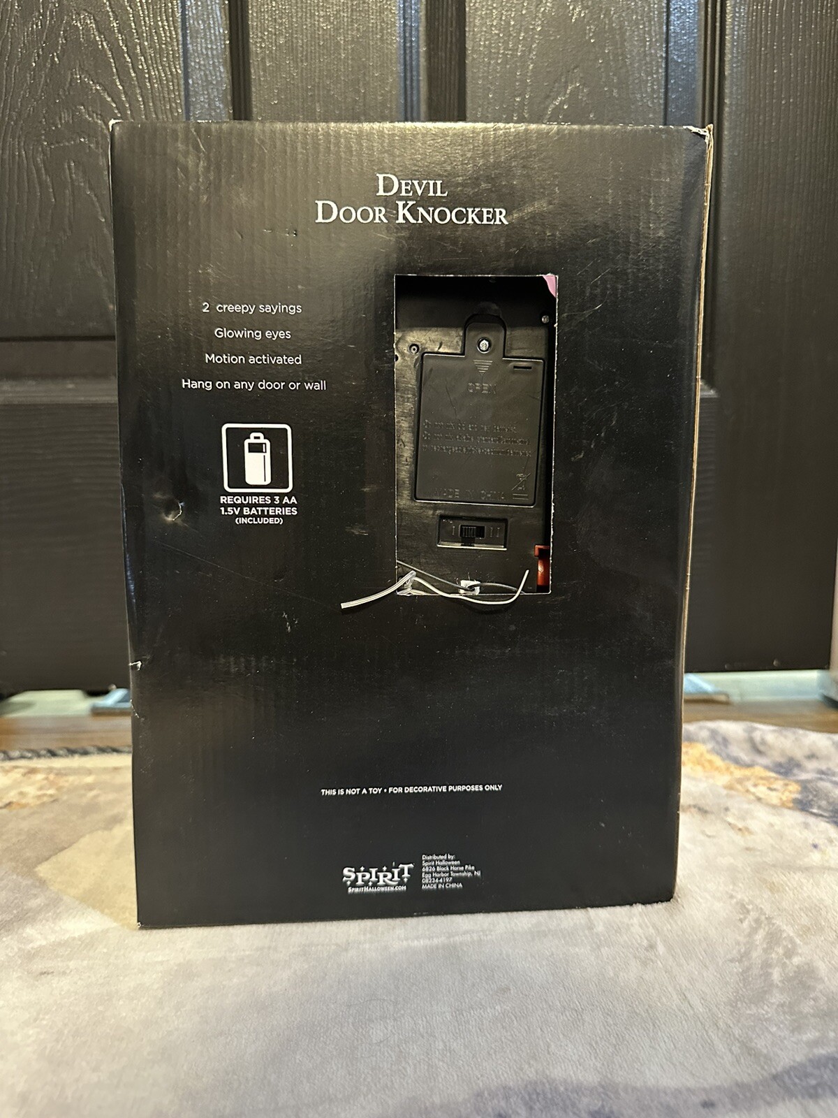 Spirit Halloween Devil Door Knocker Works Great Lights Sound Animated ...