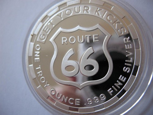 1 OZ .999 SILVER COIN GET YOUR KICKS ON ROUTE 66 GREAT FOR HARLEY RIDER ...