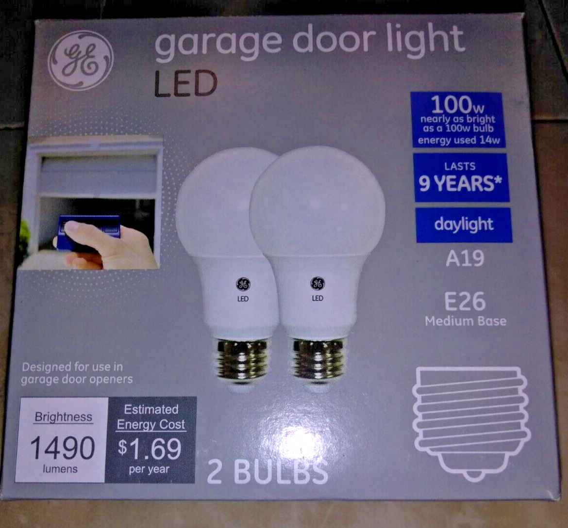 GE Garage Door Light LED 100 watt A19 E26 Base 2 Pack for sale online ...
