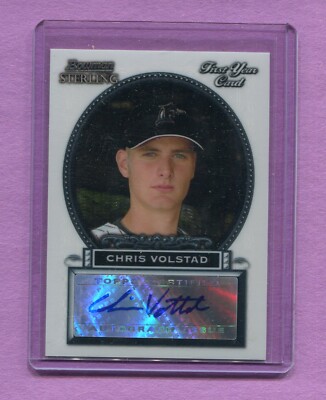 CHRIS VOLSTAD FLORIDA MARLINS 2006 BOWMAN STERLING #BS-CV AUTOGRAPH ...