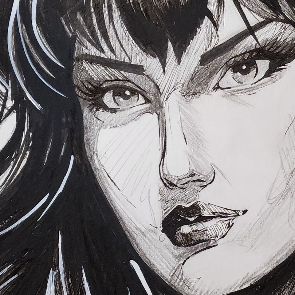 5-02-04 1757 . original 8x12 drawn 1/1 art sketch by mike schwarz of ...