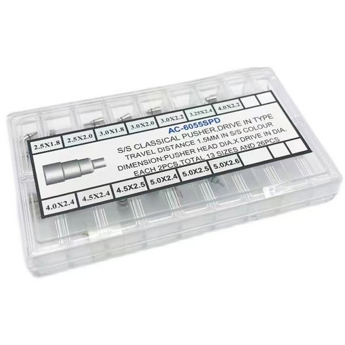 Stainless Steel Silver Classical Drive in Watch Pusher Button Crown Set ...