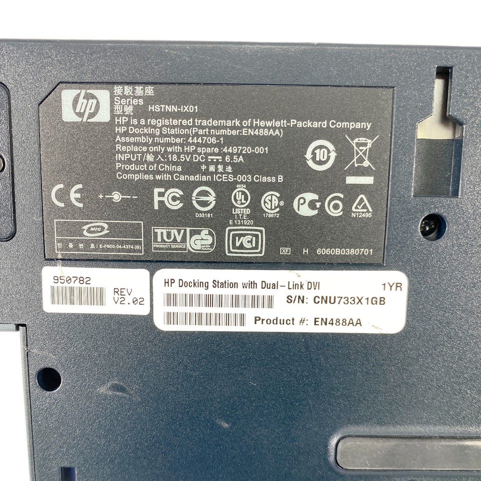TESTED HP HSTNN-IX01 Docking Station Port Replicator for HP Compaq ...
