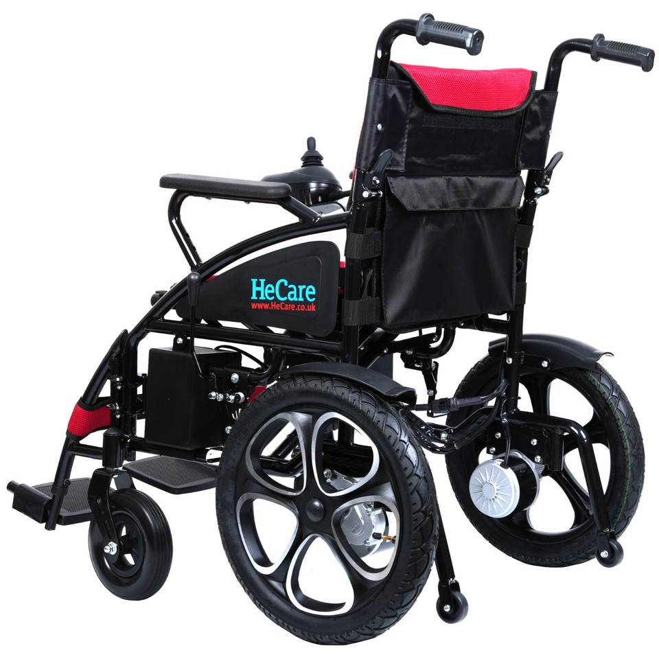 HeCare Simple-Fold Folding Electric Wheelchair Travel Powerchair in ...