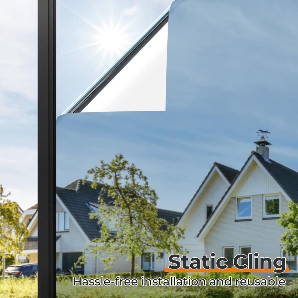 DOWELL Window Privacy Film, One Way Window Tint for Home, Static Cling ...