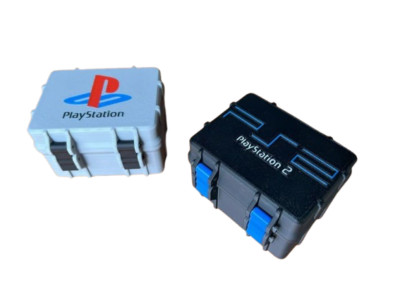 Sony PlayStation Memory Card Storage Box Accessory PS1 & PS2 holds 16 ...