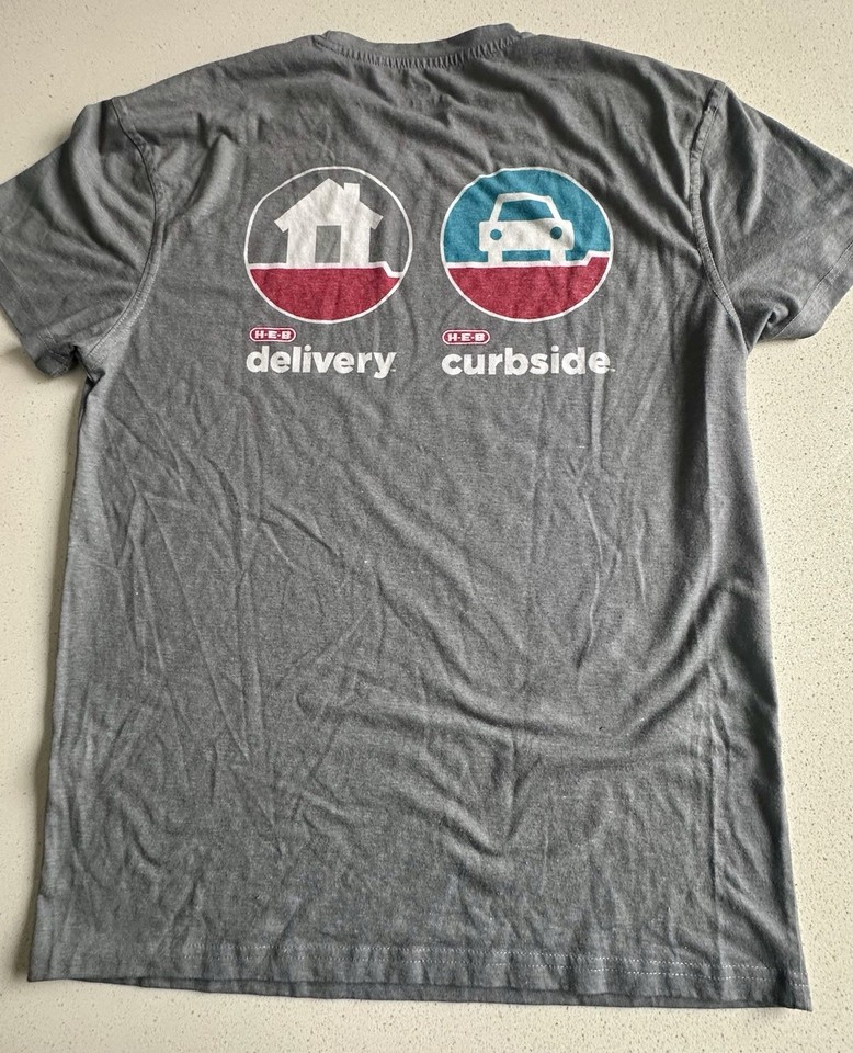 HEB Curbside eStore Employee Uniform Shirt Mens Medium Gray H-E-B | eBay
