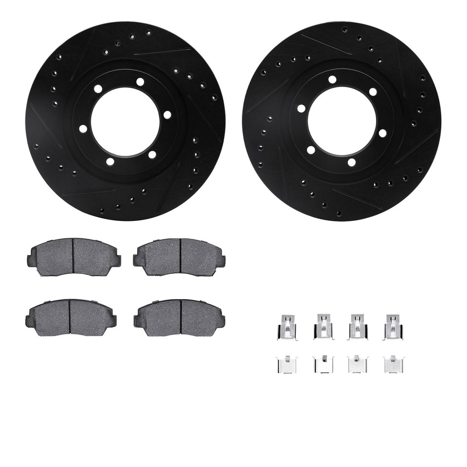 For Mazda B2600 90-93 Drilled & Slotted Front Brake Kit w Optimum Pads ...