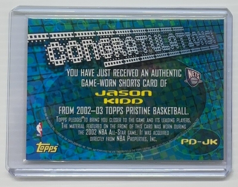 2002-03 Topps Pristine Jason Kidd All-Star Game Used Shorts #PD-JK Nets ...