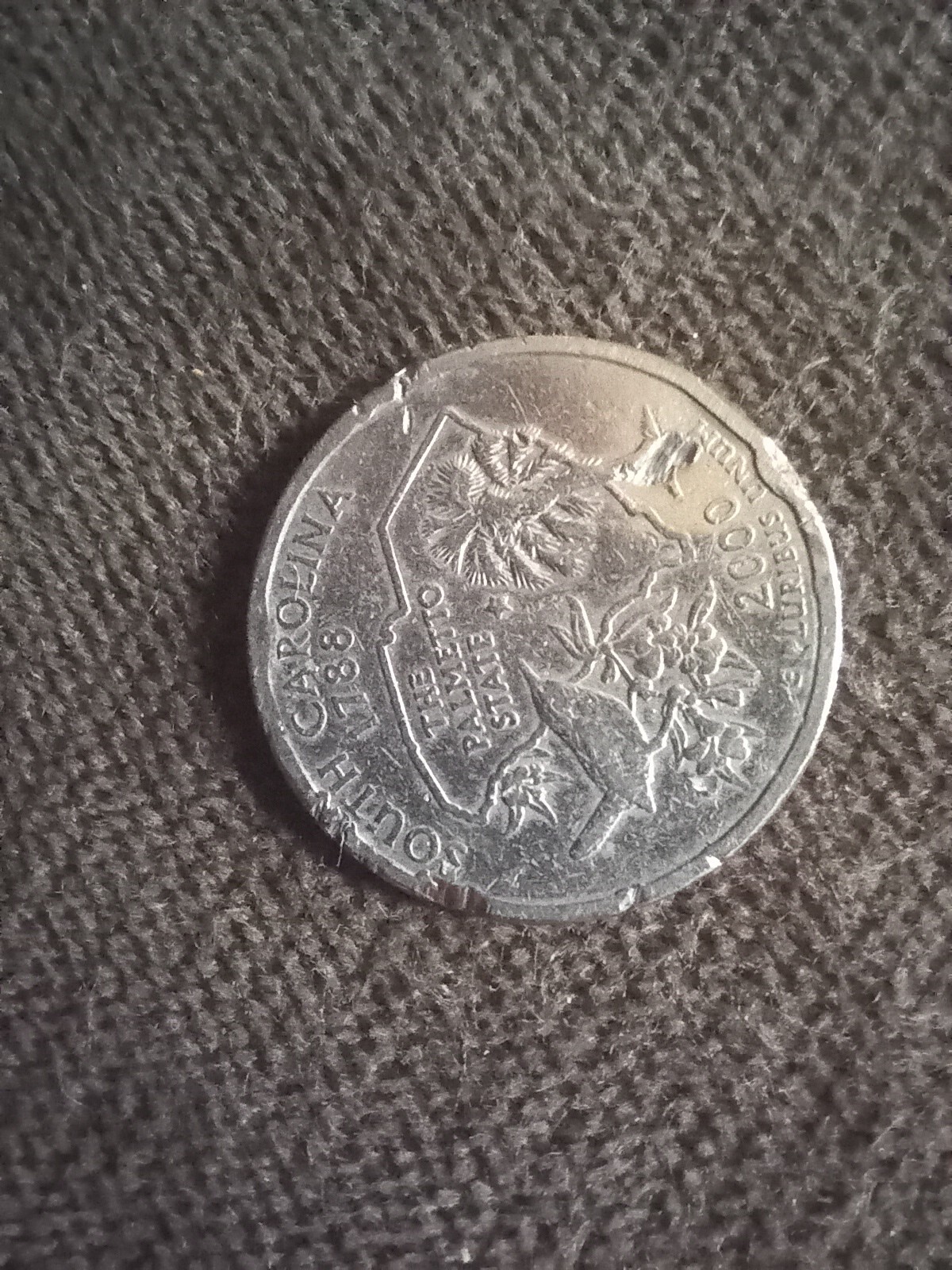 ERROR COIN. 2000 D South Carolina State Quarter. Defective/Deteriorated ...