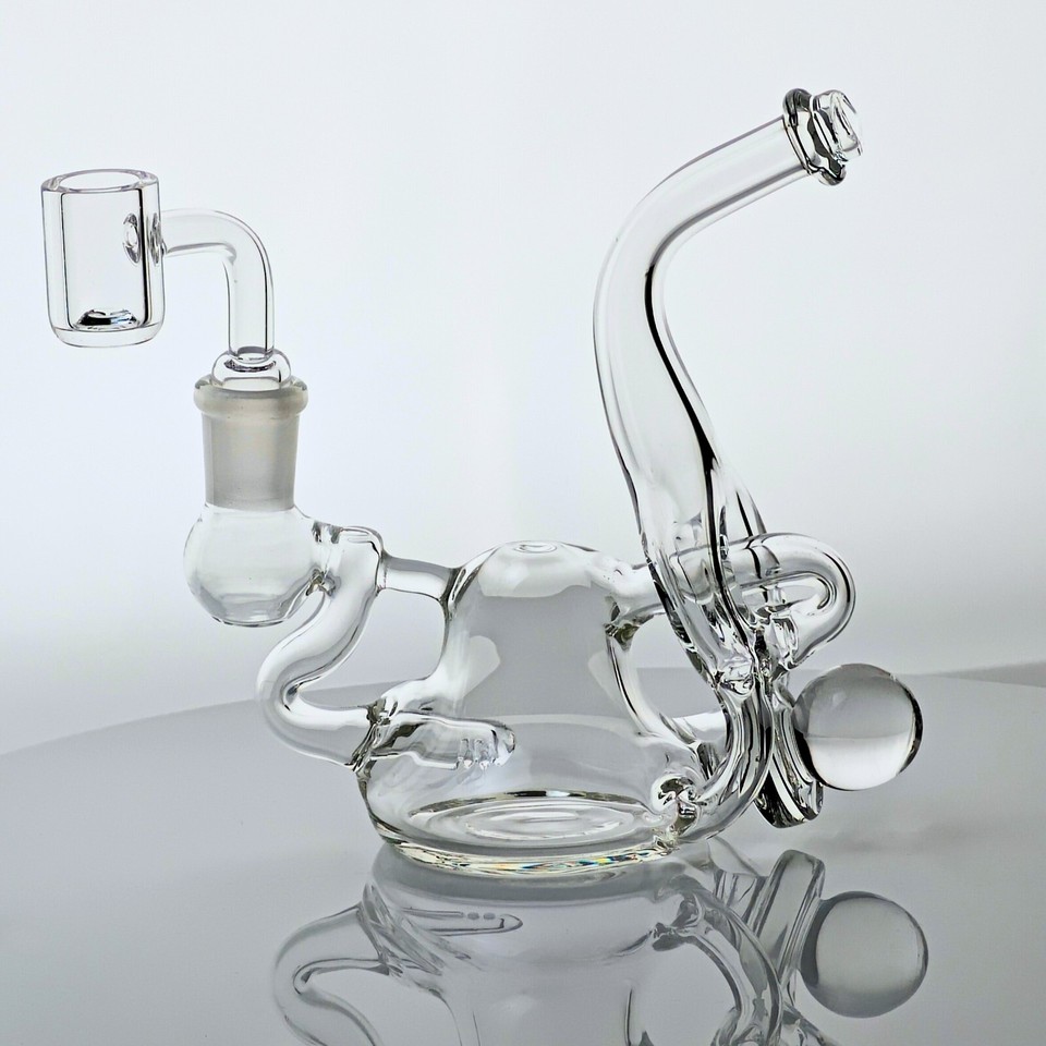 Miniature Gooseneck Recycler Rig, 5" Inches Tall, Includes 14mm Nail ...