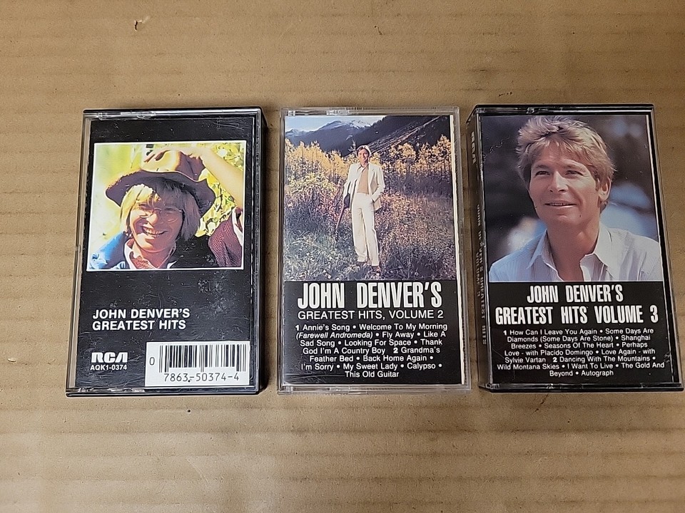 John Denver Cassette Tape Lot of 6 Greatest Hits 1 2 3, One World ...
