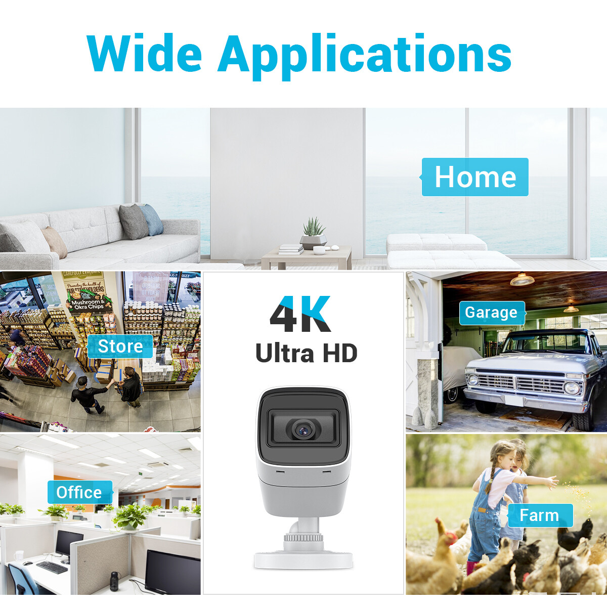 ANNKE 4PCS 4K 8MP Security Camera Outdoor EXIR Night Vision for DVR ...