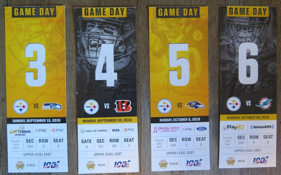 Pittsburgh Steelers 2019 Ticket stub lot Complete set LAST PAPER ...