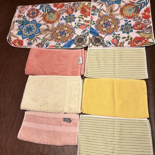 Vintage Lot Of 8 Mixed Spring Lot Green Yellow Pink Golden Bath Hand ...