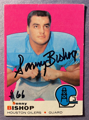 SIGNED SONNY BISHOP 1969 TOPPS FOOTBALL CARD AUTOGRAPHED - OILERS | eBay