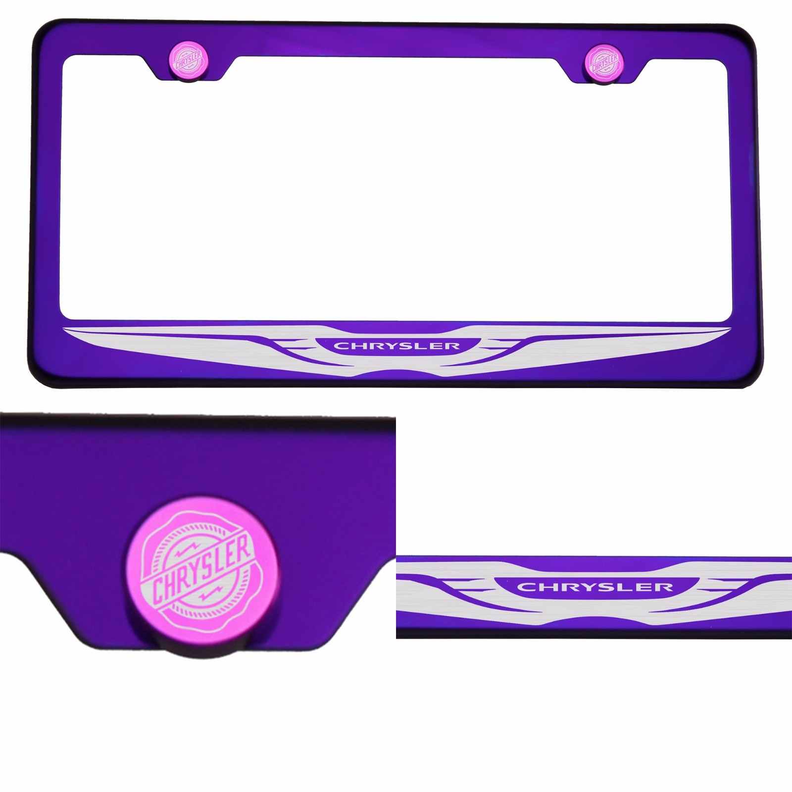 Candy Purple License Plate Frame 304 Stainless Steel Laser Engrave ...