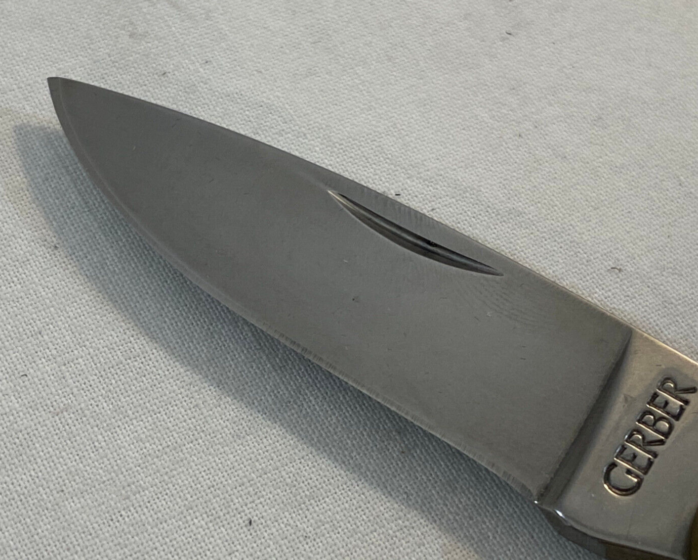 BN Gerber Folding Sportsman Single Blade Knife Wood Grain Insert Vepco ...