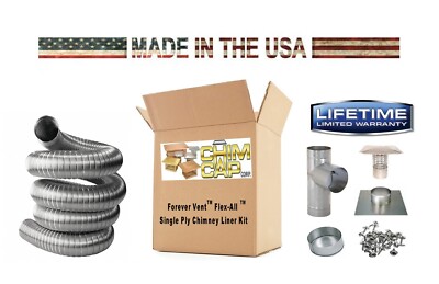 FOREVER® VENT 5" FLEX-ALL SINGLE PLY ALL FUEL STAINLESS STEEL CHIMNEY ...