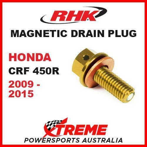 RHK MX MAGNETIC SUMP DRAIN PLUG GOLD HONDA CRF 450R CRF450R 2009-2015 ...